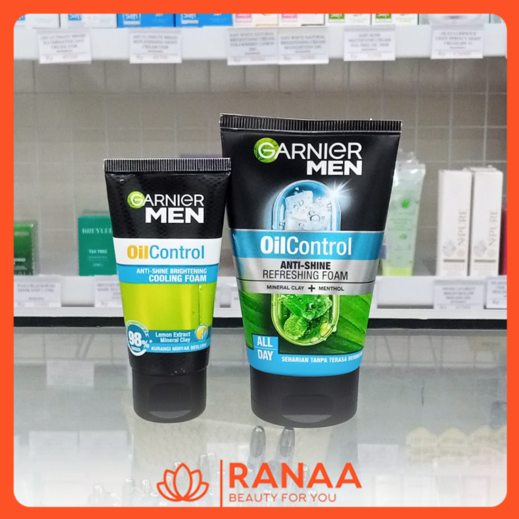 Jual Garnier Men oil control anti-shine brightening cooling foam 50ml ...