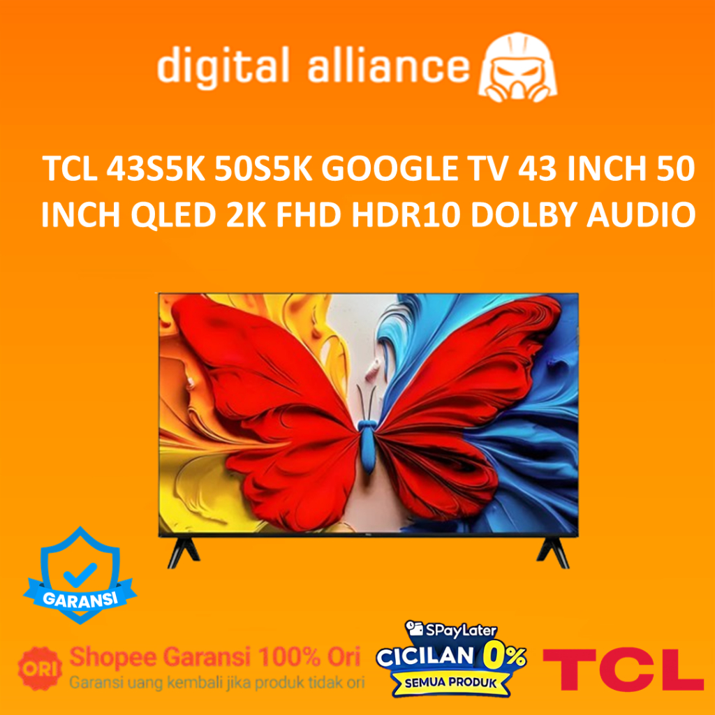Jual TCL 43S5K 50S5K GOOGLE TV 43 INCH 50 INCH QLED 2K FHD HDR10 DOLBY ...