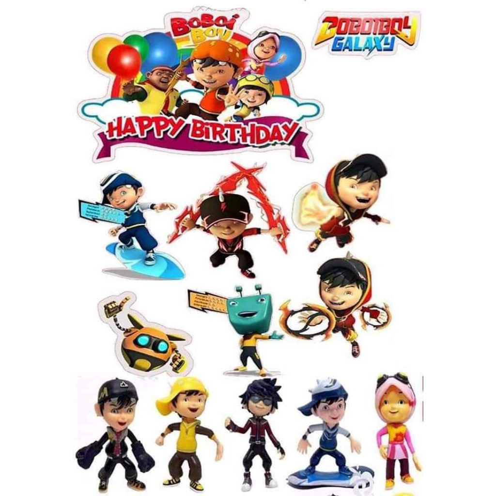 Jual Topper Boboiboy Jumbo A4/ Topper Cake Happy Birthday / Hiasan Kue ...