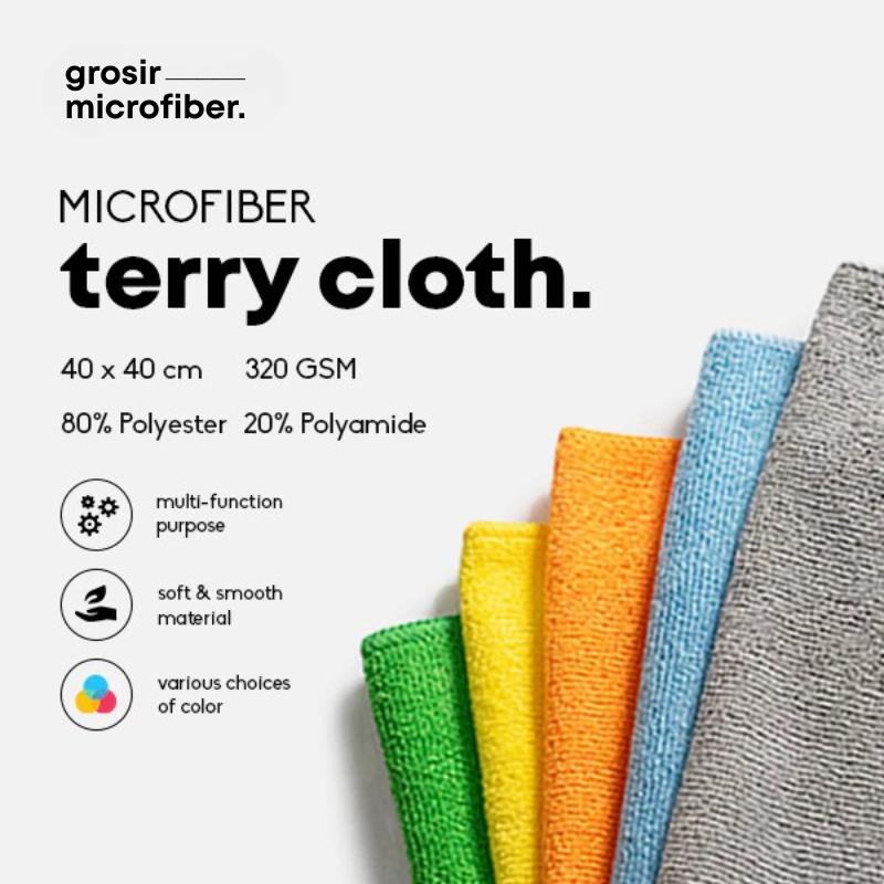 Jual Microfiber Terry Cloth 320gsm Kain Lap Microfiber Pembersih 40X40 ...