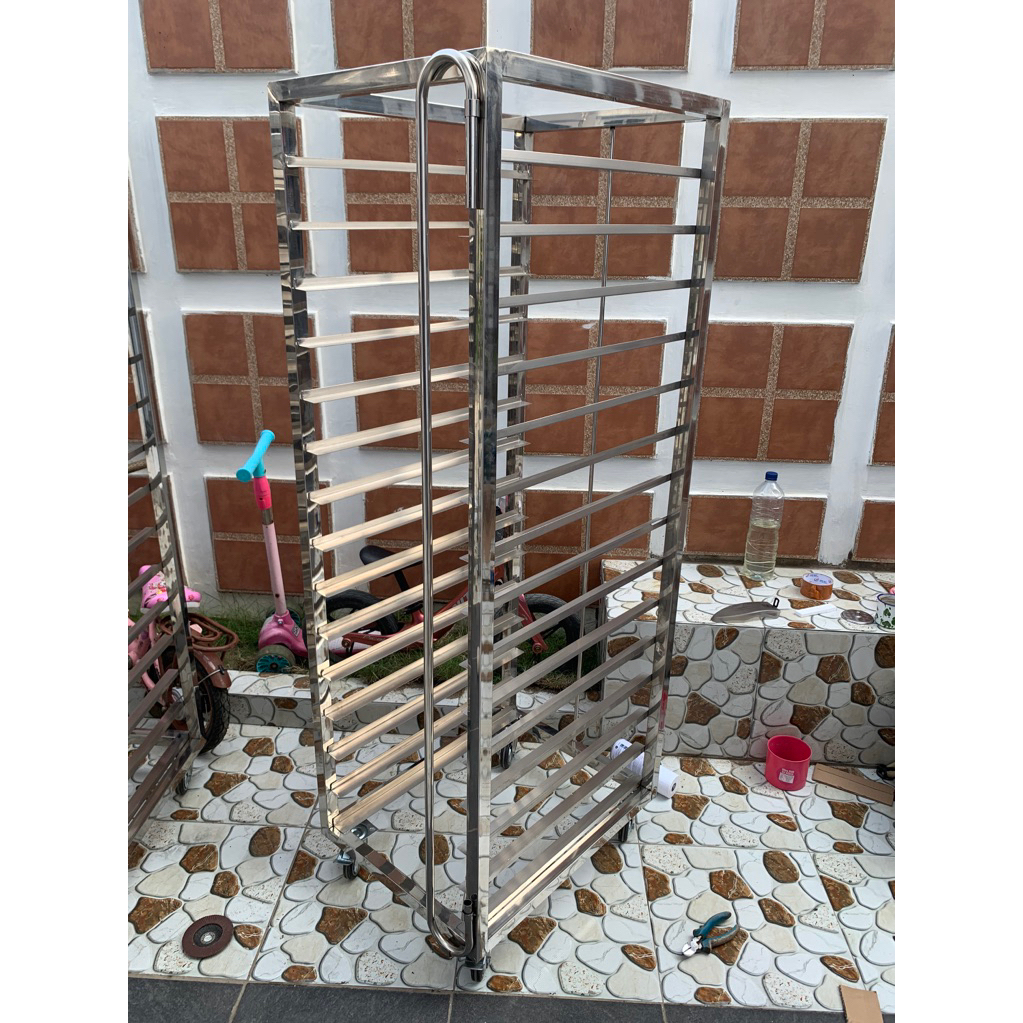 Jual Rack Trolley Bakery / Rak Troli Roti Stainless Steel | Shopee ...