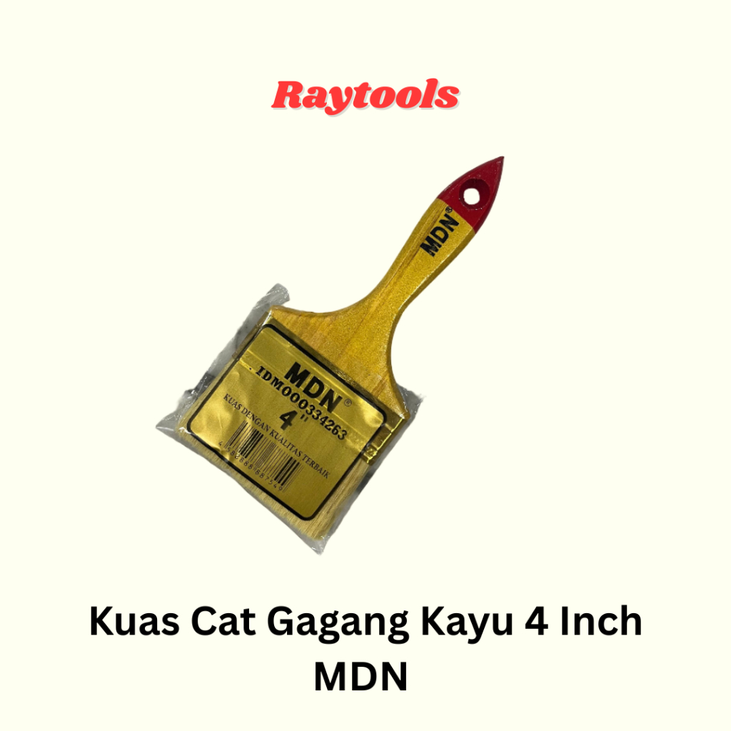 Jual Kuas Cat Tembok Gagang Kayu MDN 4 Inch / Bulu Tebal Tidak Mudah Rontok | Shopee Indonesia