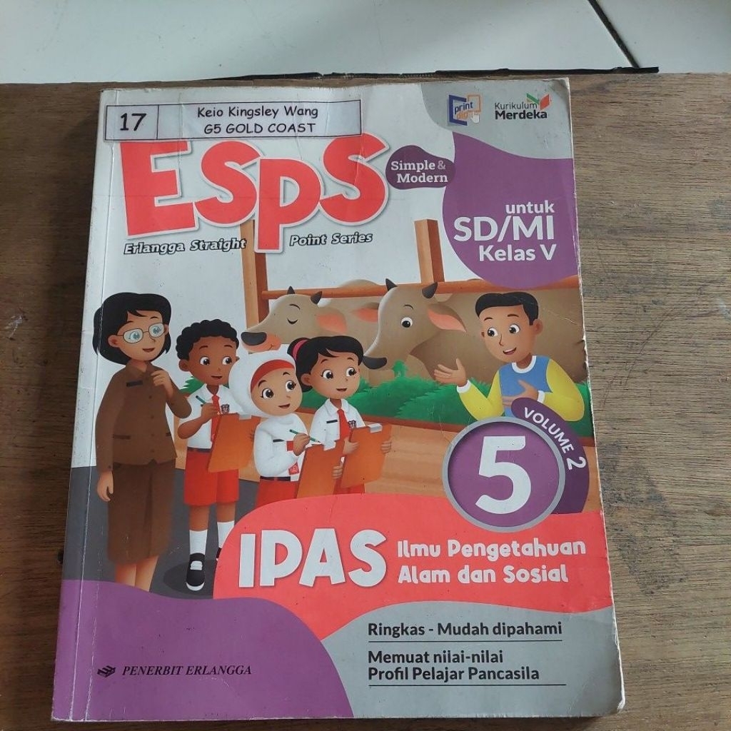 Jual ESPS IPAS VOLUME 2 UNTUK SD/MI KELAS 5 KURIKULUM MERDEKA | Shopee ...
