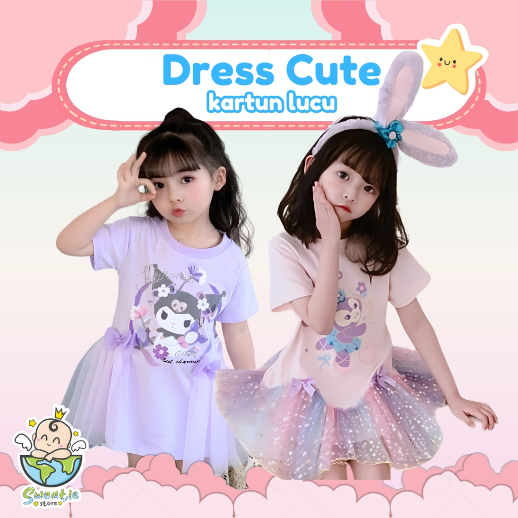Jual SWEATIE.STORE 2-9 Tahun Dress Anime Kartun Princess Kulomi Lucu ...