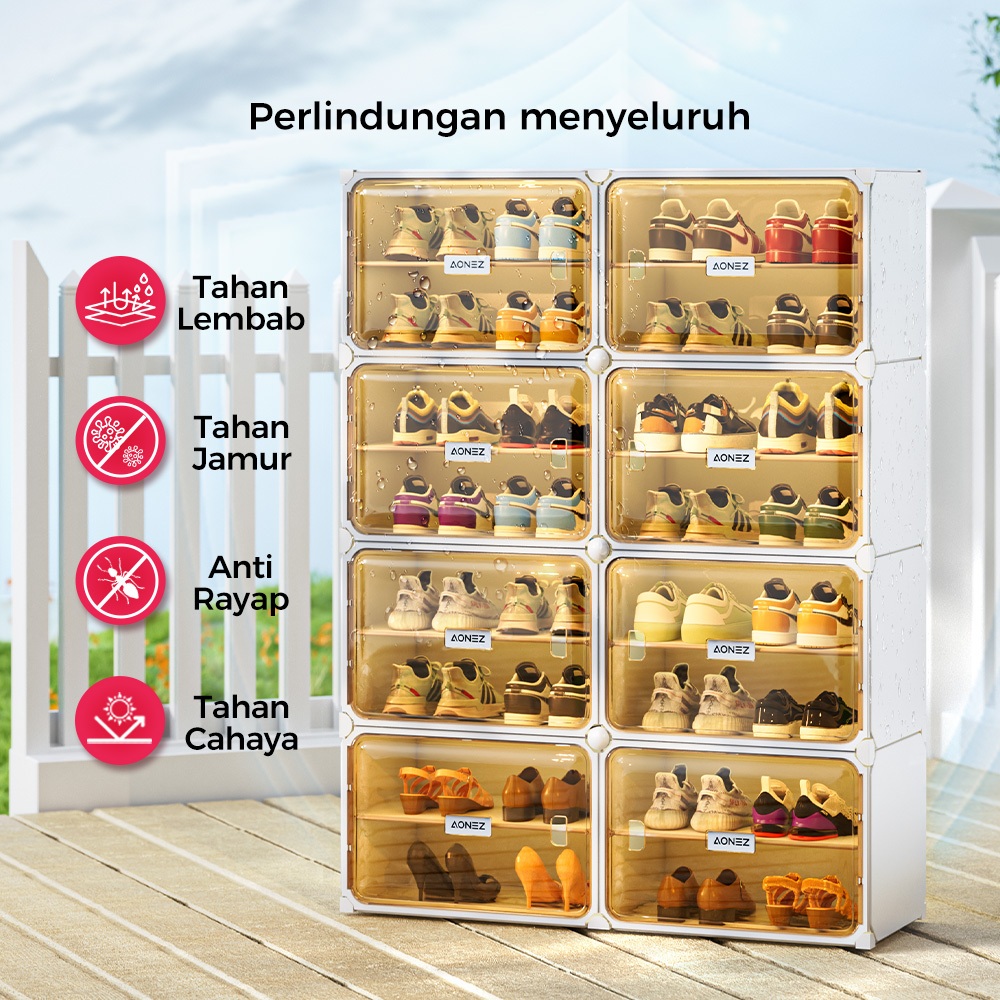 Jual Homestorage Rak Sepatu Tertutup Kabinet Tas 2 Kolom 8 Layer ...