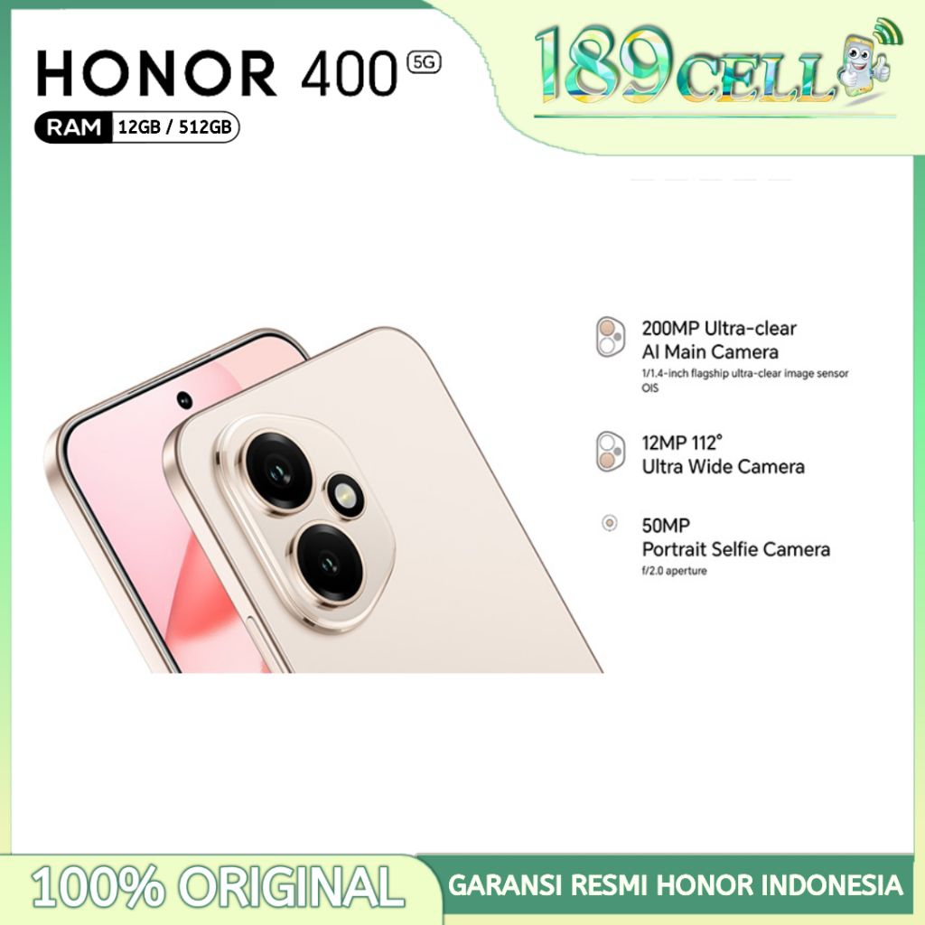 Jual Honor 400 5G NFC [12/512GB] - Snapdragon 7 Gen 3, 200MP Ultra ...