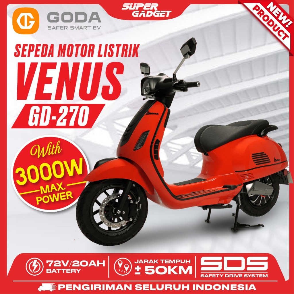 Jual GODA 270 VENUS Sepeda Motor Listrik 72V 20Ah Garansi Resmi ...