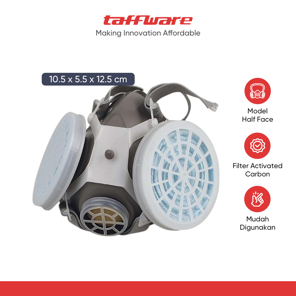 Jual TaffGUARD Masker Gas Respirator Half Face with Activated Carbon ...
