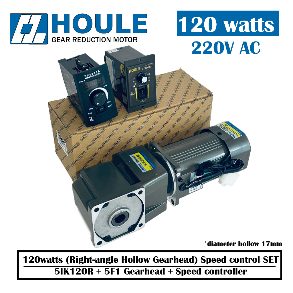 Jual HOULE Motor 120W 220v AC 5IK 5F1 Right Angle Variable Speed ...