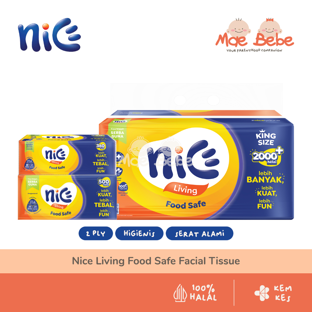 Jual Nice Living Food Safe Facial Tissue 2 Ply Tisu Wajah Kering ...