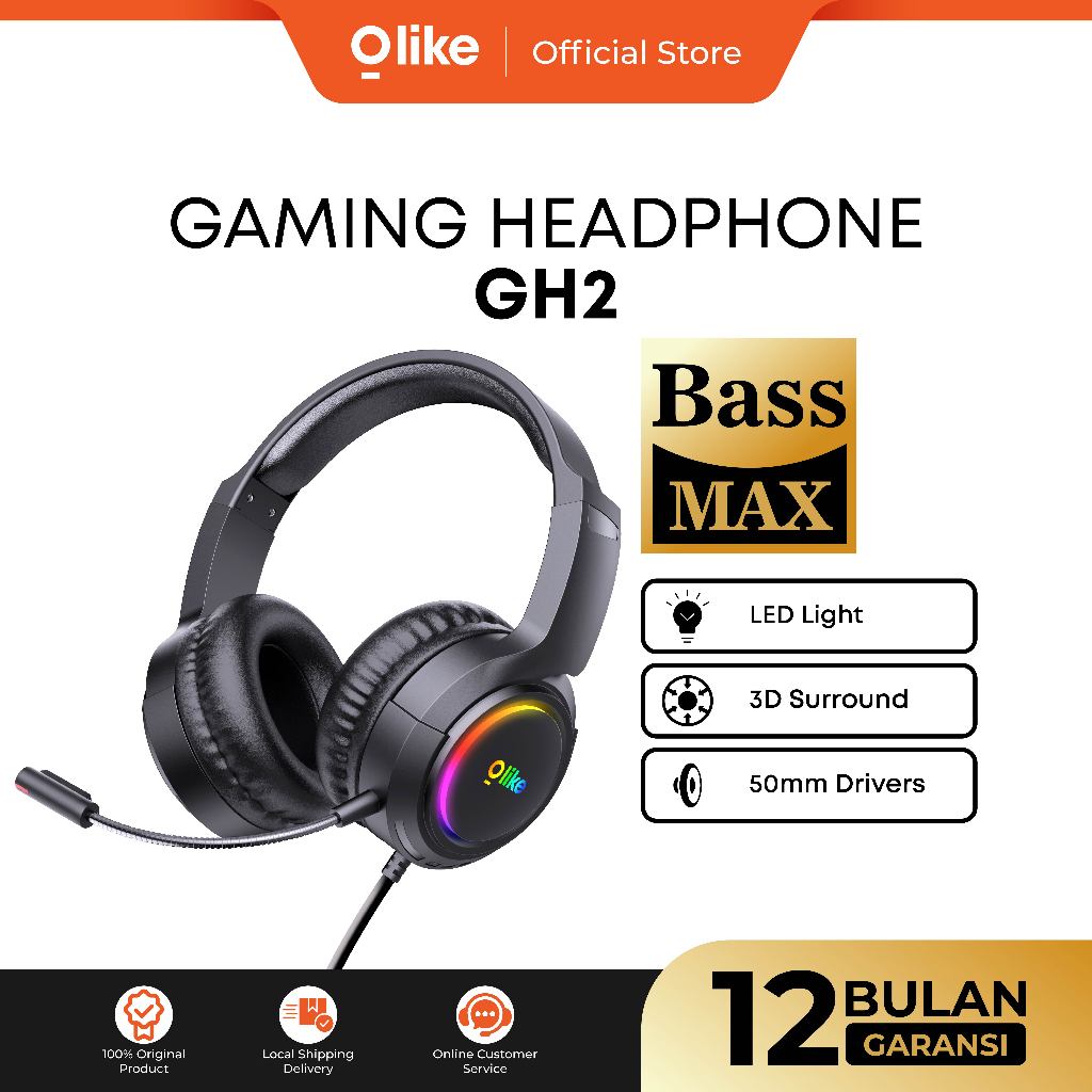 Jual OLIKE Headphone Gaming GH2 + LED | 360 Omnidirectional Microphone ...