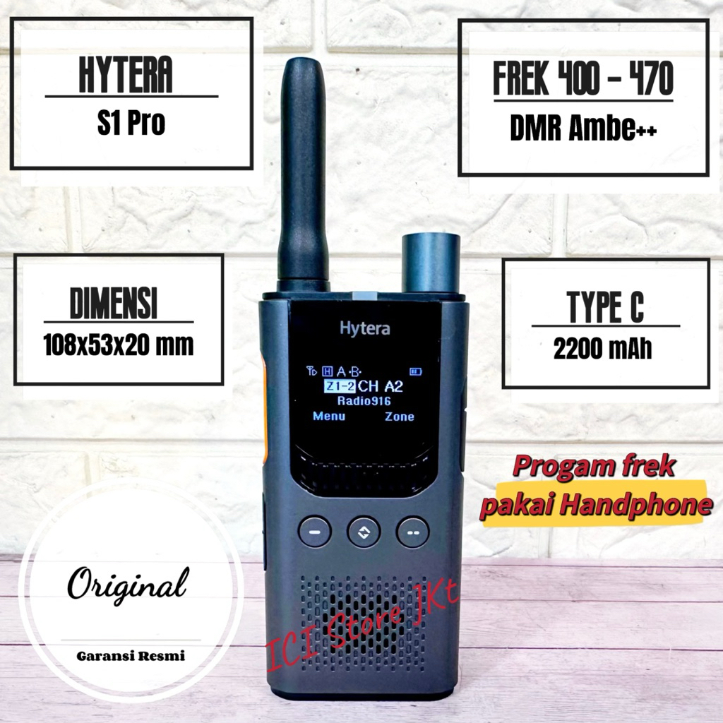 Jual Hytera S1 Pro HT UHF 400 Digital DMR AMBE++ Type C Ori Garansi HYT ...