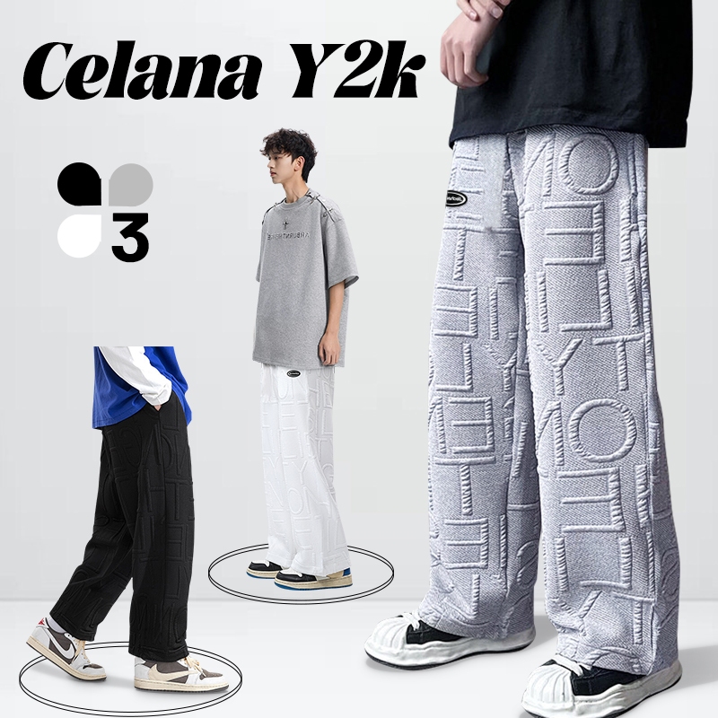 Jual Celana panjang pria celana pria korean style celana y2k motif ...