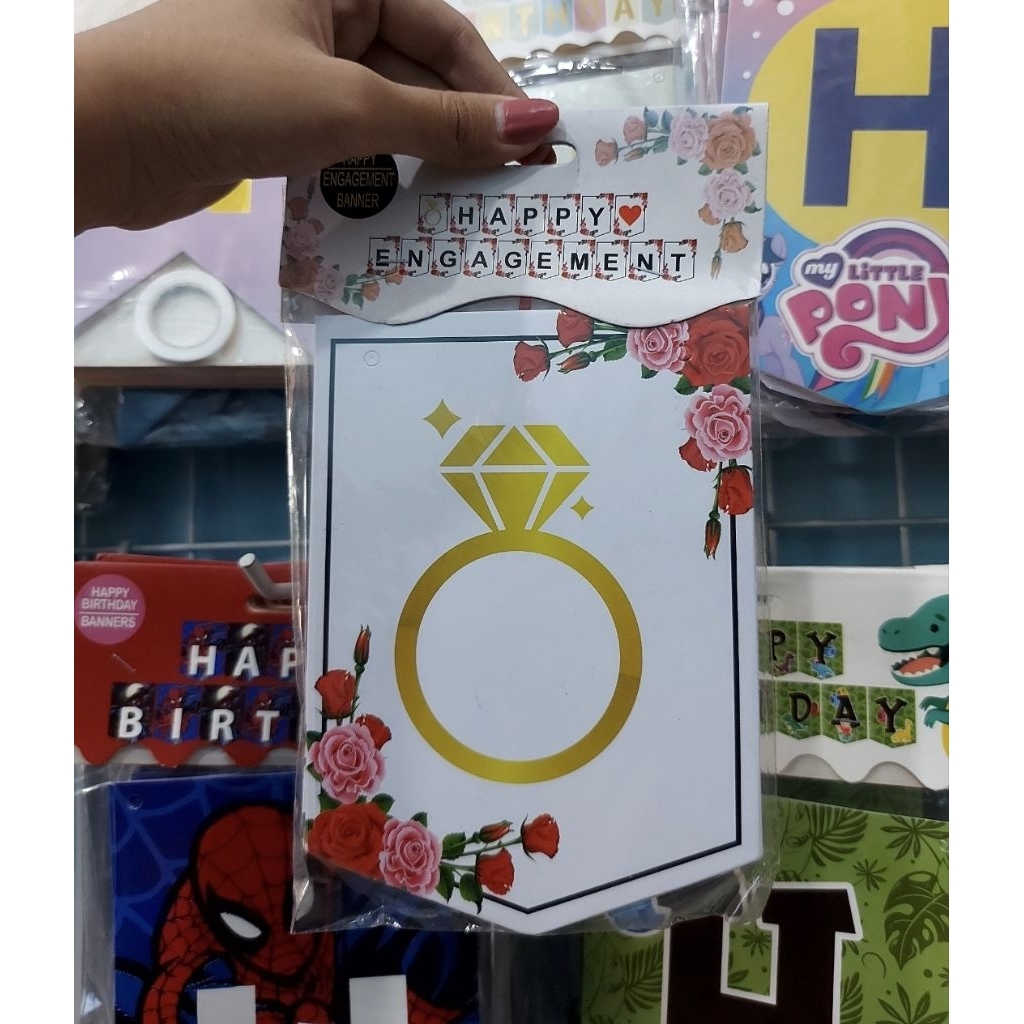 Jual Banner happy engagement/Bunting flag happy engagement | Shopee ...