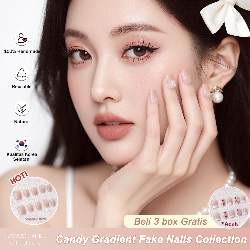 Jual [Beli 3 dapat 7] Sayang Kuku x Miniso 3D Kuku Palsu Ombre - 10pcs ...