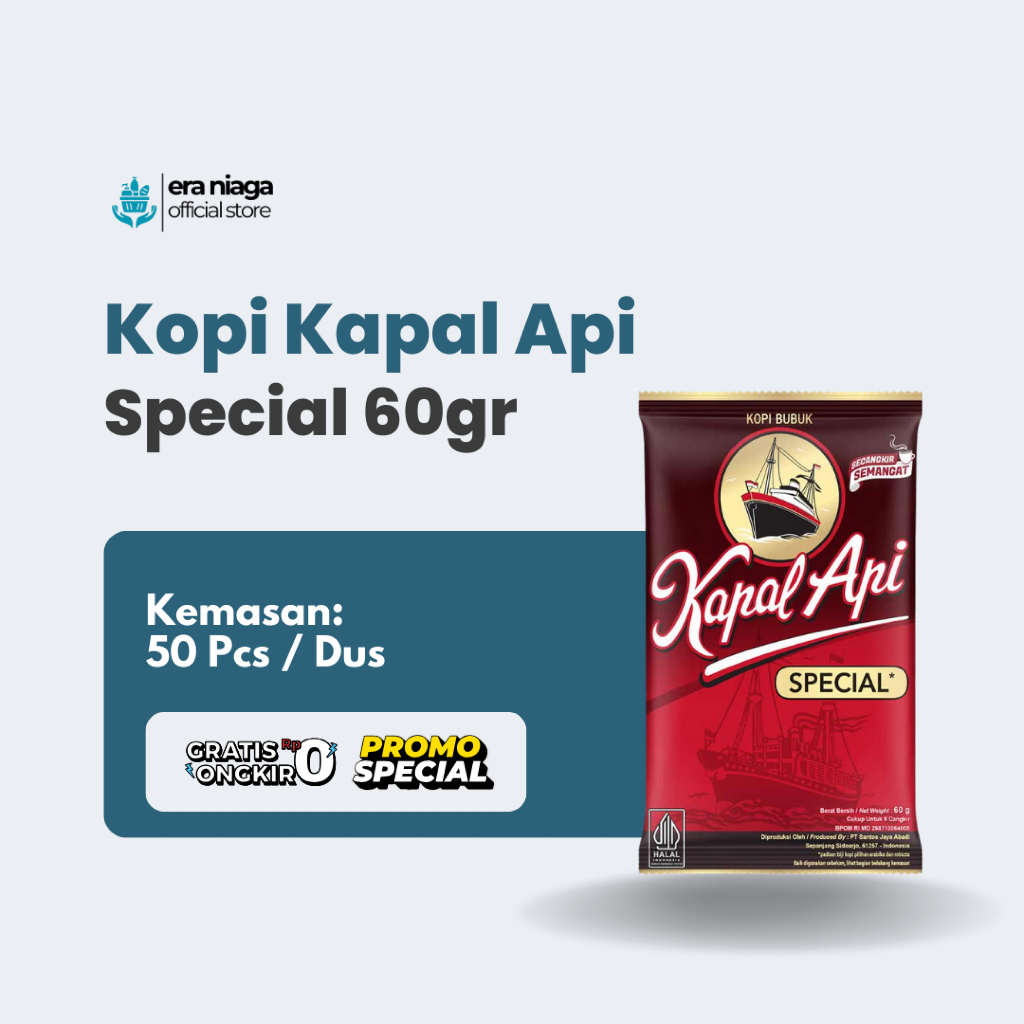 Jual Kopi Kapal Api Special Kemasan 60 gr - 1 Karton @50pcs | Shopee ...
