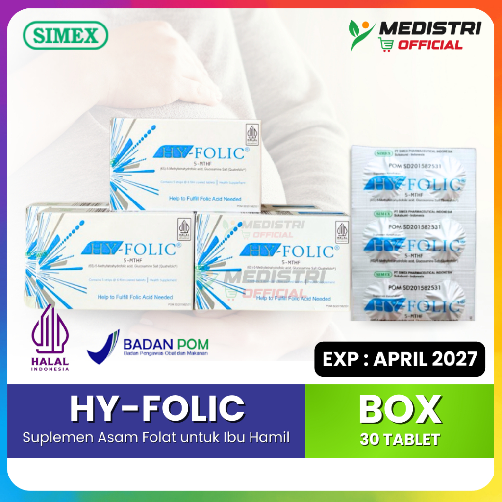 Jual Hy-Folic Box 30 Tablet Suplemen Asam Folat untuk Ibu Hamil Folic ...