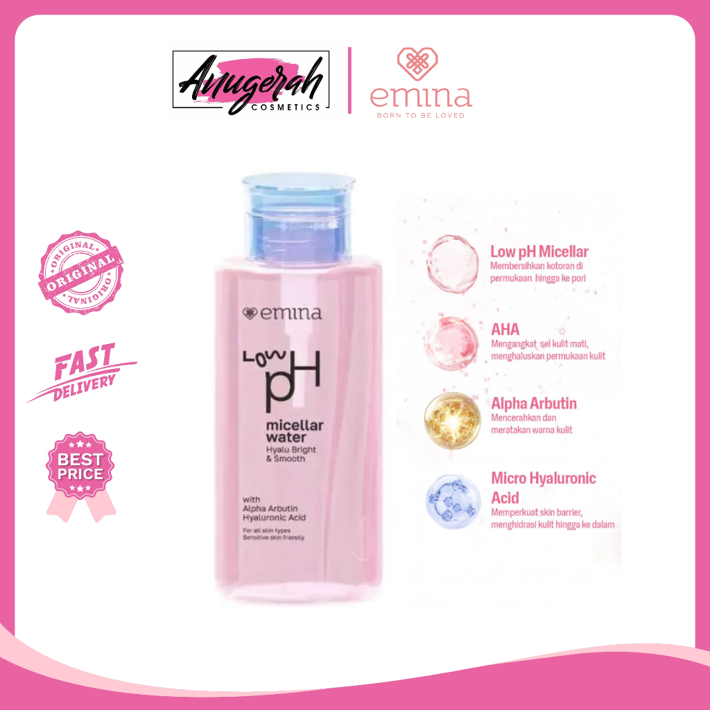 Jual Emina Low pH Micellar Water Hyalu Bright 300ml | Shopee Indonesia