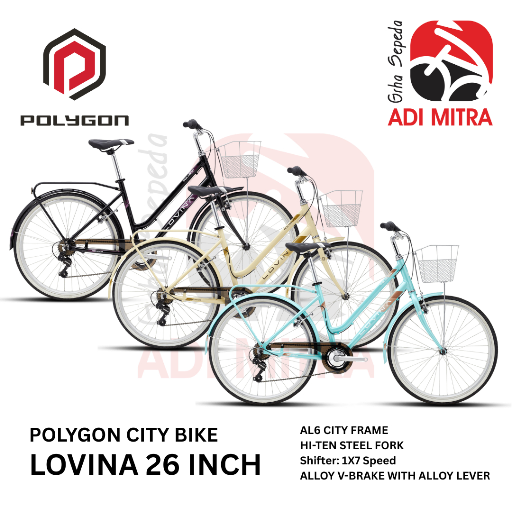 Jual Sepeda Polygon Lovina [26 inch] Sepeda Keranjang Comfort City Bike ...