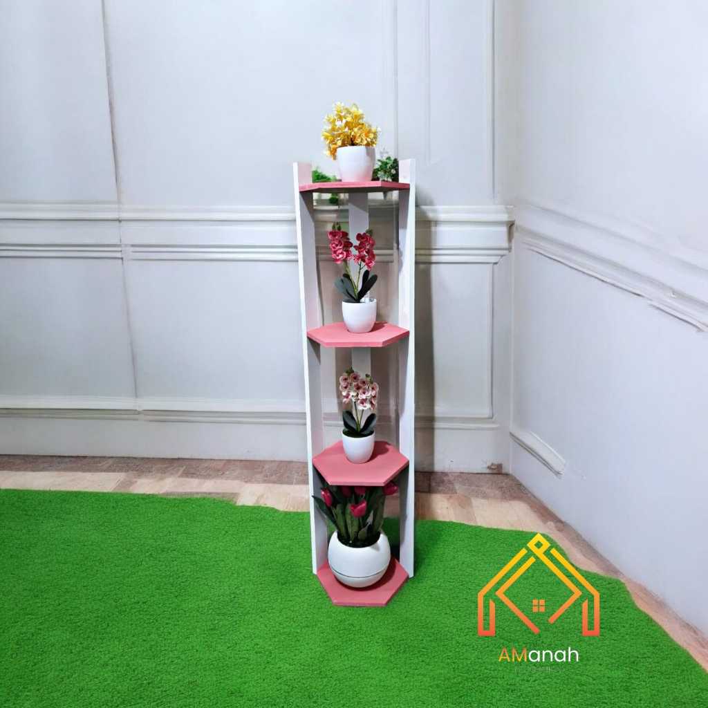 Jual RAK LANTAI 4 SUSUN MODEL HEXAGONAL WARNA - RAK POT BUNGA HIAS ...