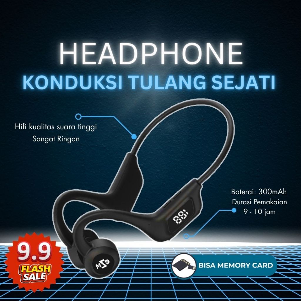 Jual [BISA COD] Wireless DTS10 Bluetooth Headphone Bone Conduction ...