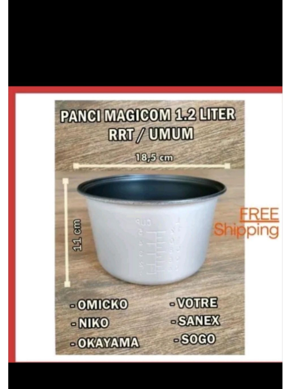Jual Panci Rice Cooker / Magiccom ukuran 1,2 Liter RRt umum tinggi 11 ...