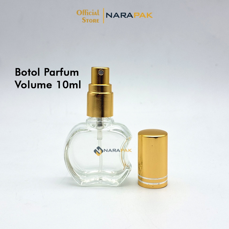 Jual Botol Kaca 10ml Bentuk Apel Botol Parfum Spray GOLD Botol Minyak ...