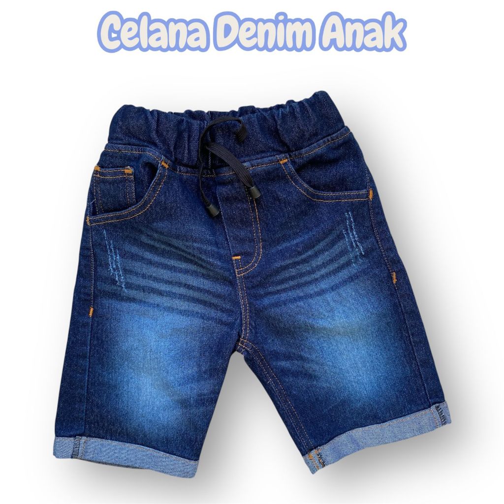 Jual Celana pendek anak tanggung bahan denim strecy / jeans pendek anak ...