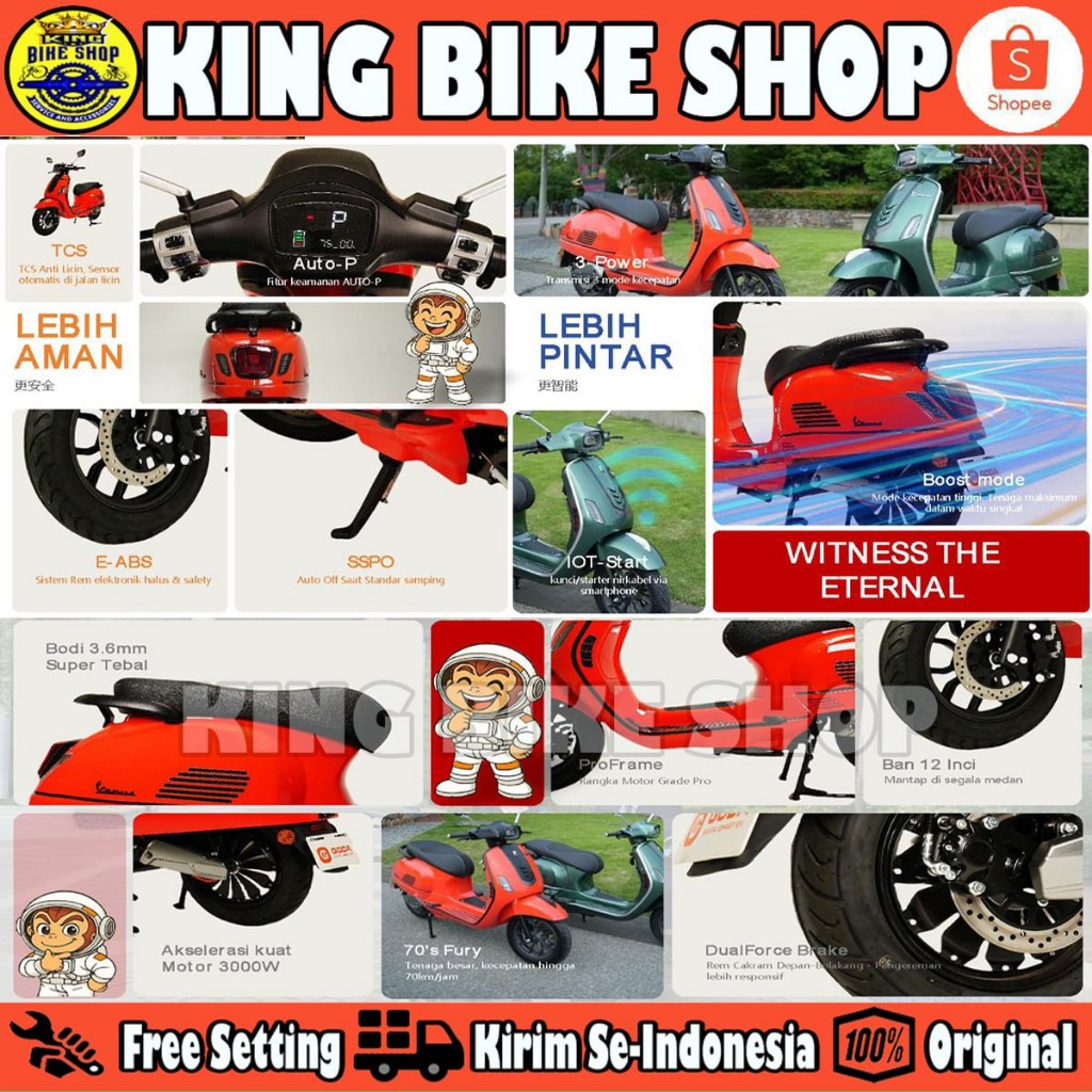 Jual MOTOR LISTRIK GODA GD 270 VENUS 72V 20AH 3000 Watt | Shopee Indonesia