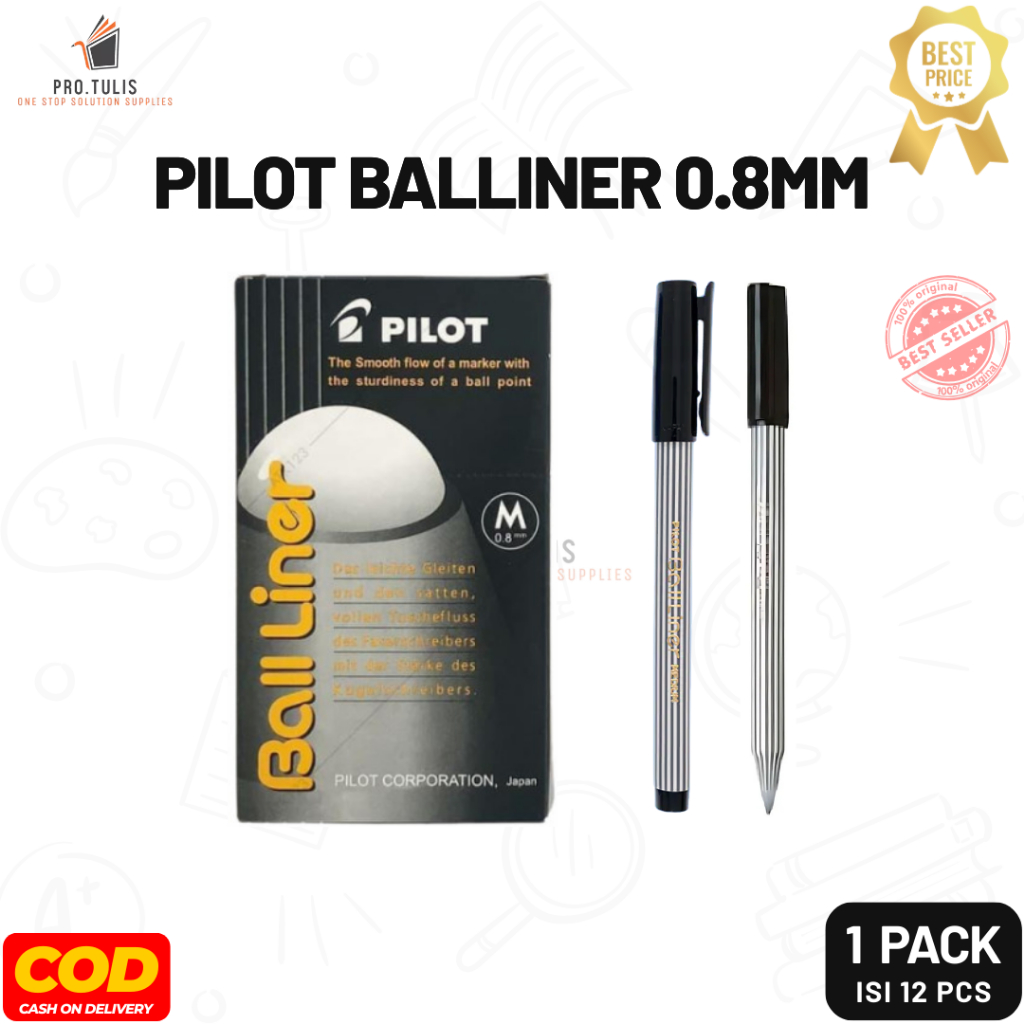 Jual (1 Pack) Pulpen PILOT Balliner 0.8mm Rollerball Pen Permanen ...