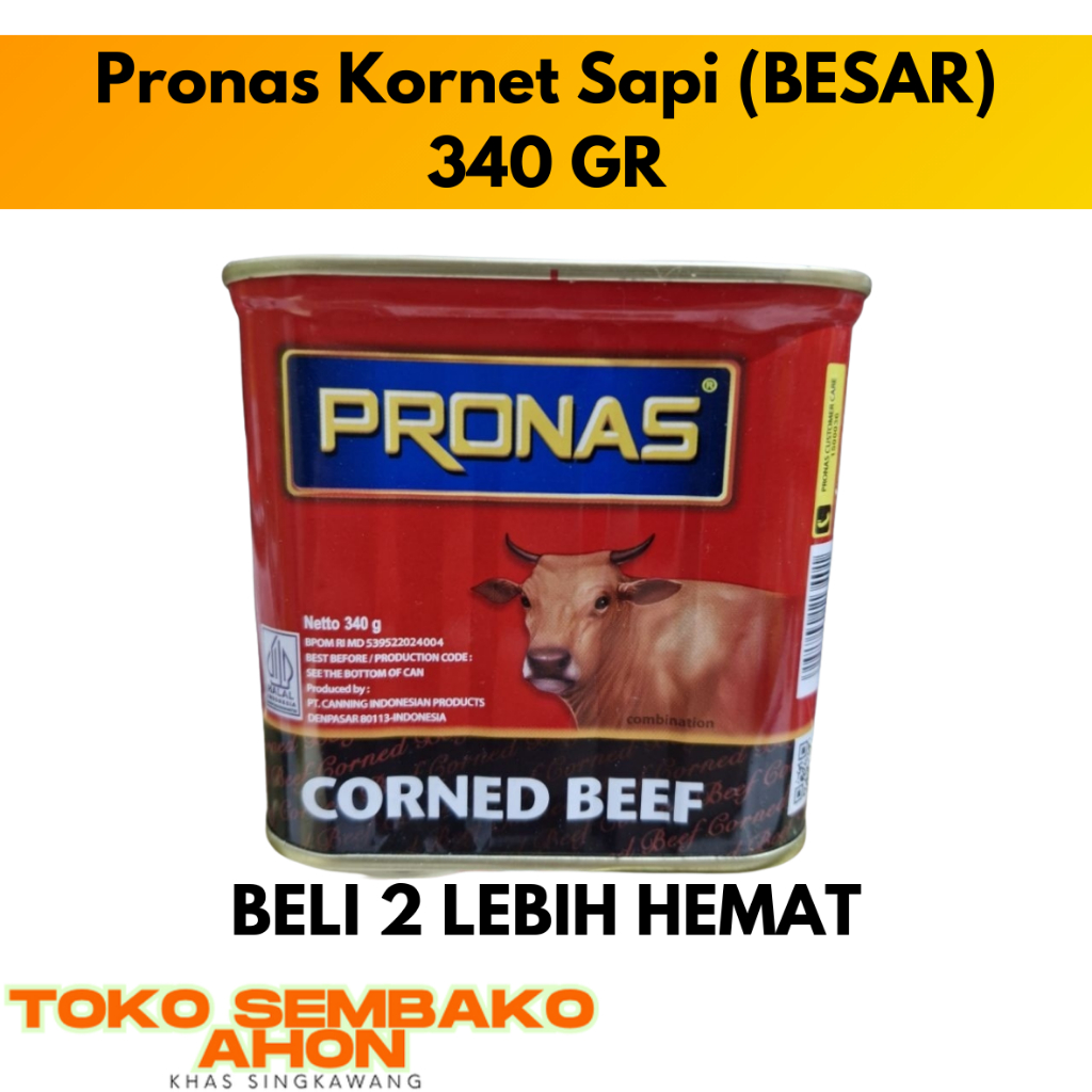 Jual Pronas Kornet Sapi 340 g (BESAR) / Kornet Sapi Kaleng Pronas 340gr ...