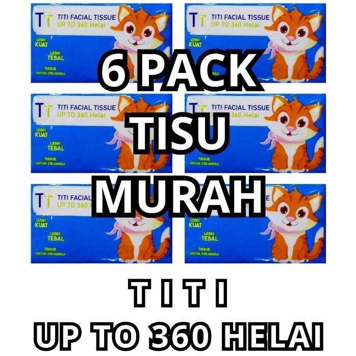 Jual Tisu Titi 260 Sheet 6 Pack Facial Tissue - Tisu Wajah Serbaguna ...