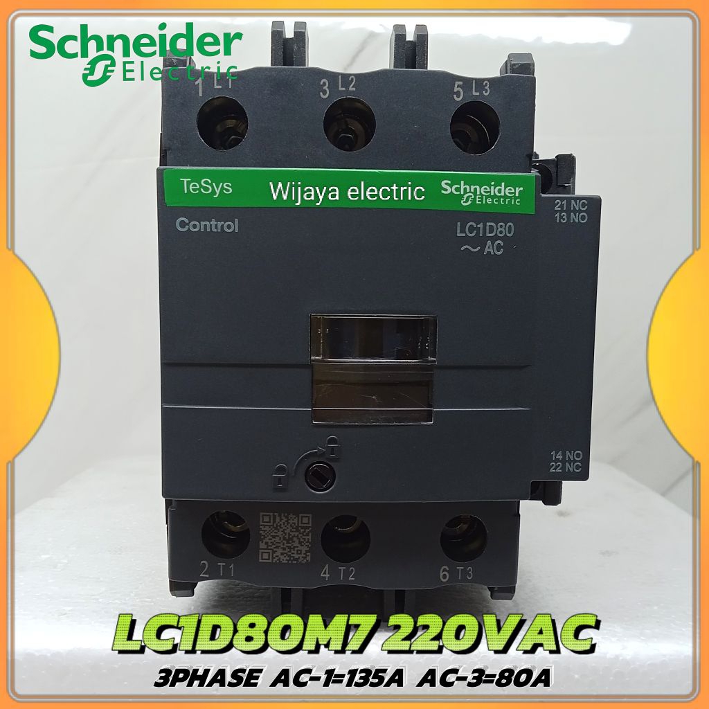 Jual Kontaktor Contactor LC1D80M7 LC1D 80M7 LC1D80 220VAC 3PHASE ...