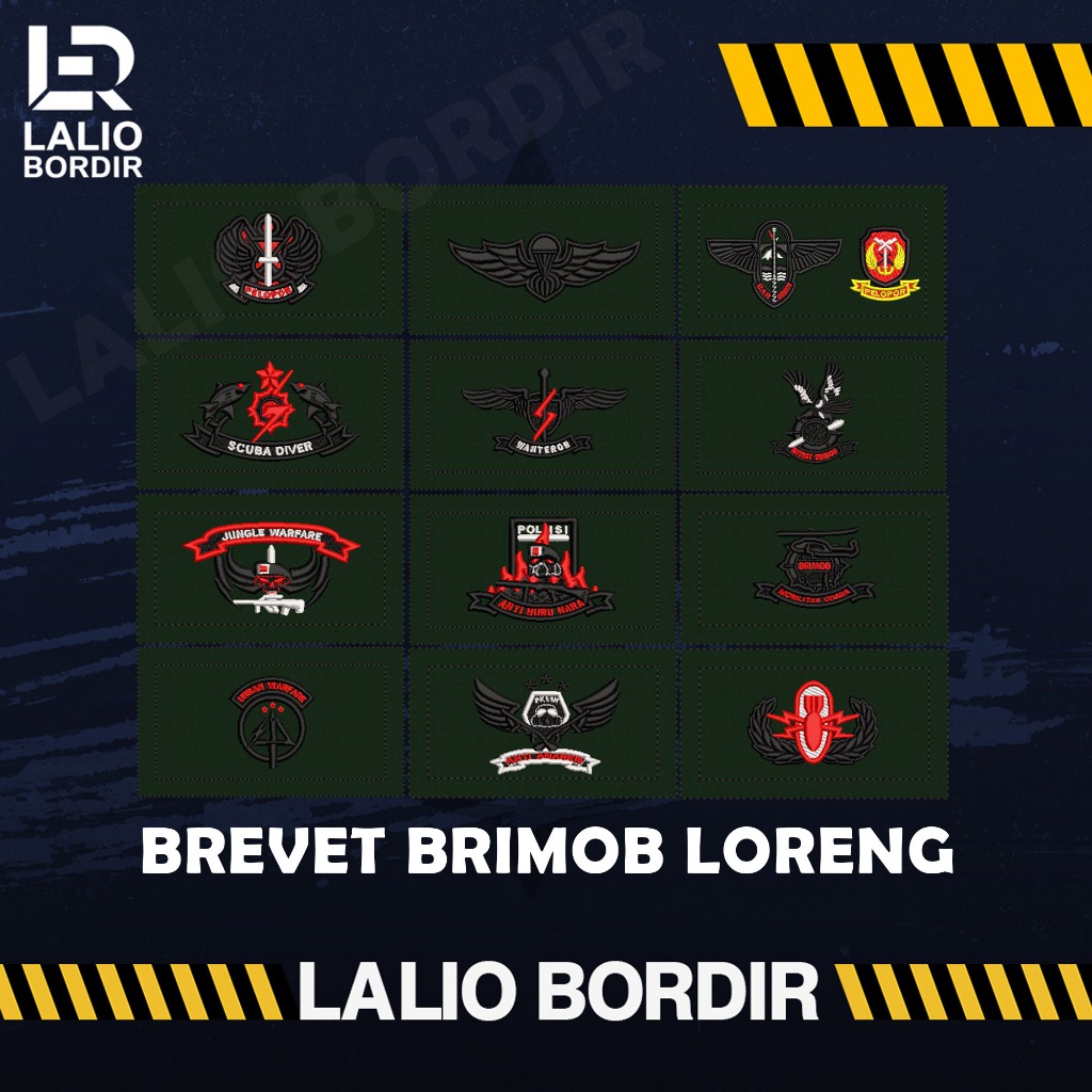 Jual BREVET BORDIR WING BRIMOB PDL LORENG | Shopee Indonesia