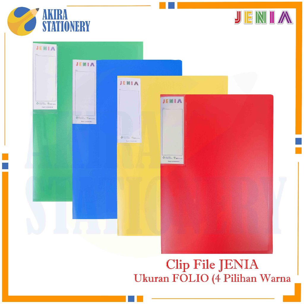 Jual Klip File Polos Ukuran Folio / Map Plastic Clip File JENIA / Map ...