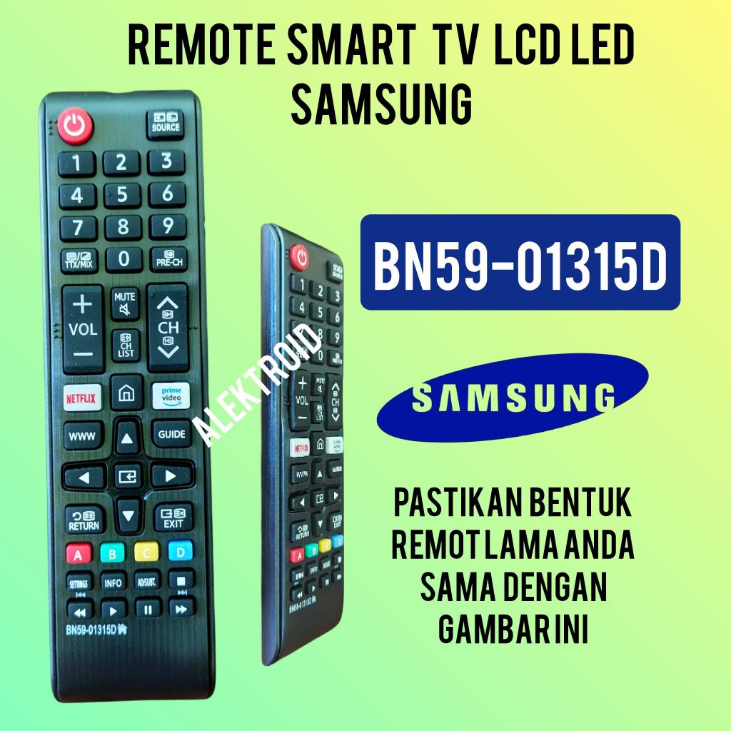 Jual REMOTE TV SAMSUNG SMART BN59-01315D LCD LED SESUAI GAMBAR LANGSUNG NYAMBUNG | Shopee Indonesia