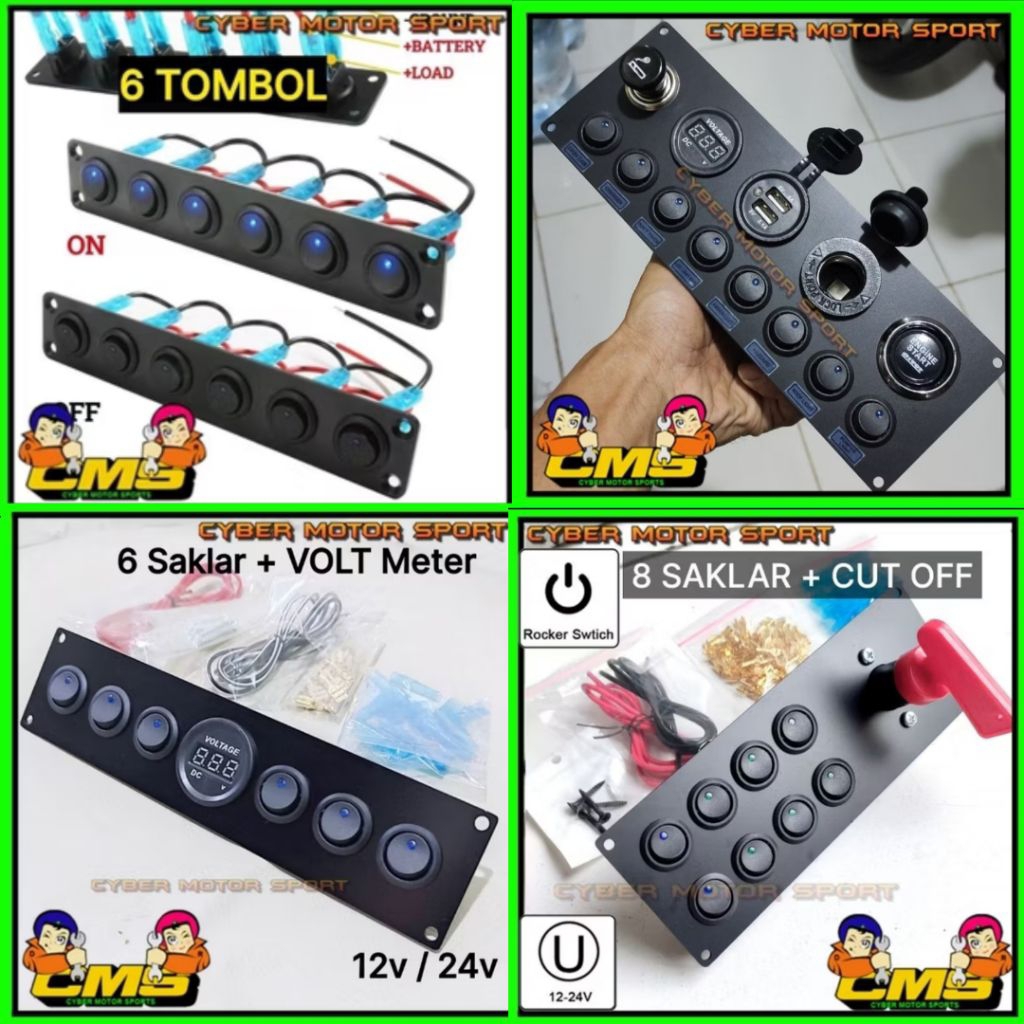 Jual Saklar dashboard mobil universal waterproof. saklar lampu dll ...