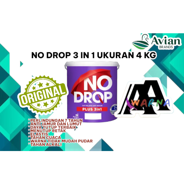 Jual NO DROP 3 IN 1 CAT PELAPIS ANTI BOCOR UKURAN 4 KG TERMURAH DAN ...