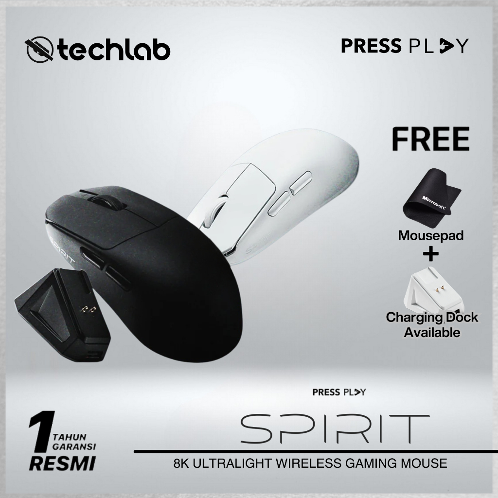 Jual Press Play SPIRIT Ultralight Wireless Gaming Mouse with Charging ...