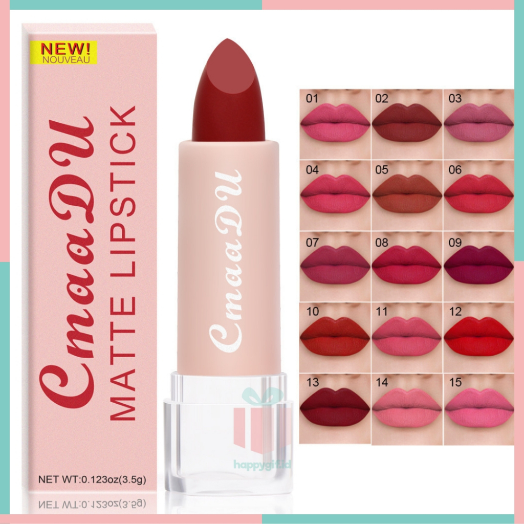 Jual BPOM CMAADU Matte Lipstik 15 Matte Waterproof Lipstick Long ...