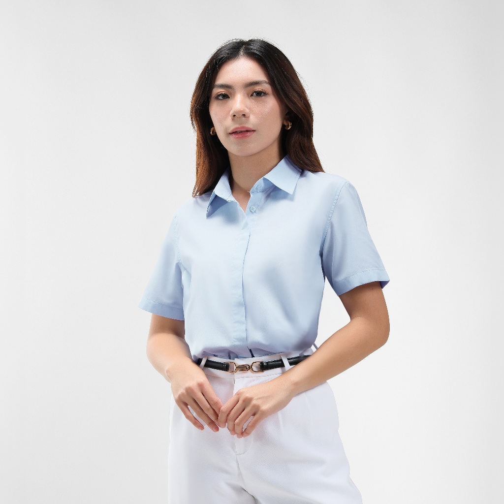 Jual PERFECT DATE - Lana Short Sleeve Shirt | Kemeja Wanita Office Look ...