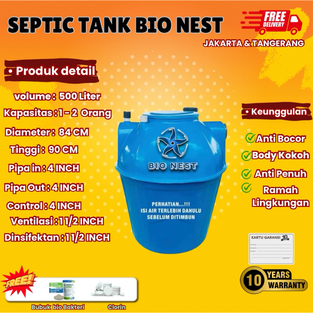 Jual Septictank Bio Nest kapasitas 500 Liter Biofill , Biotech ...