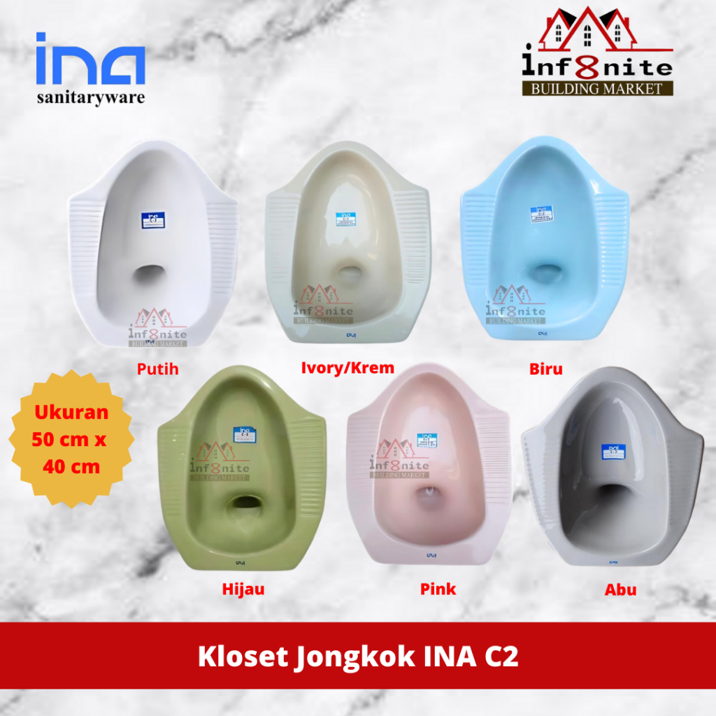 Jual Closet Kloset Jongkok Keramik Ina C2 Putih White Warna Terlengkap ...