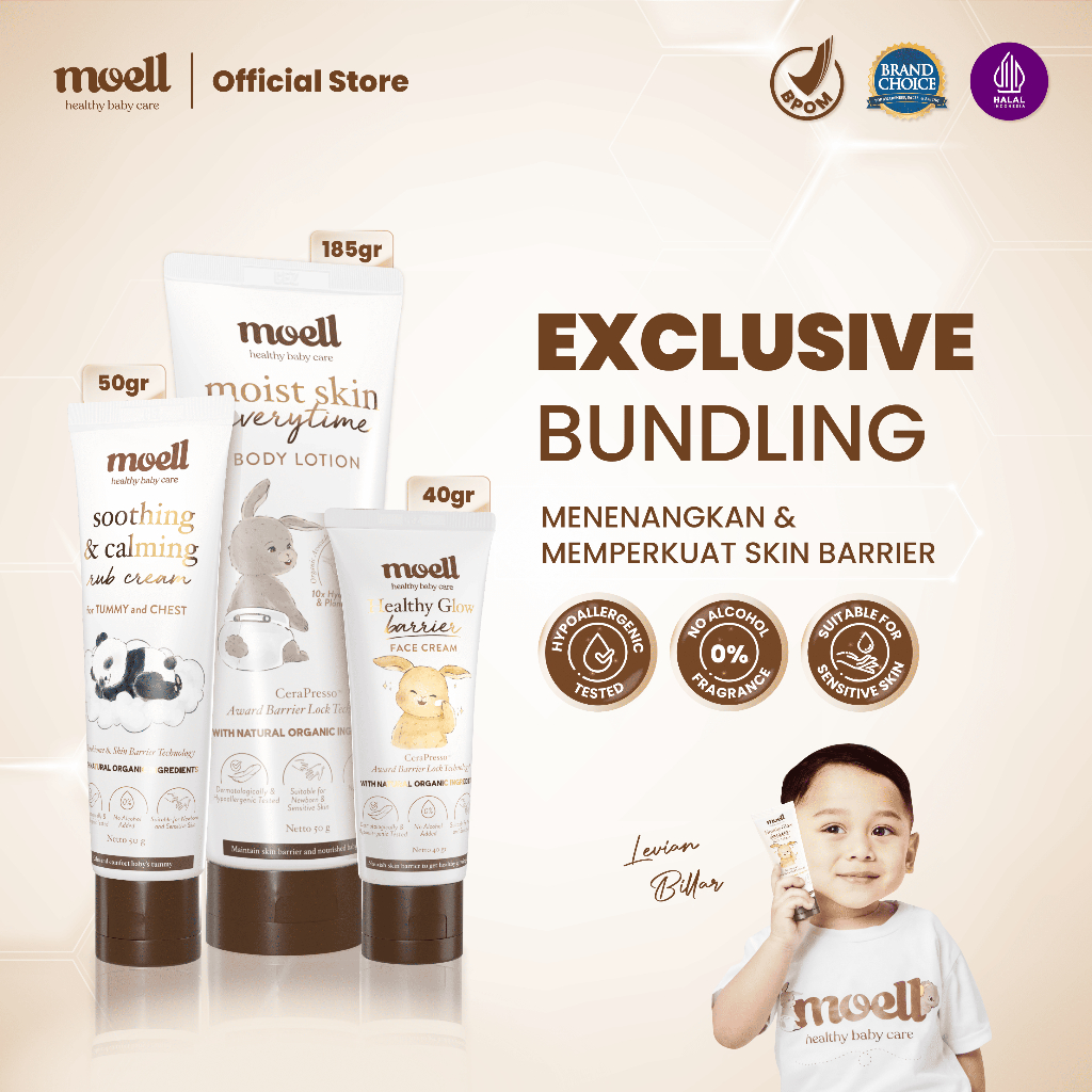 Jual Moell Bundling Soothing & Calming Rub Cream 50gr & Face Cream 40gr ...