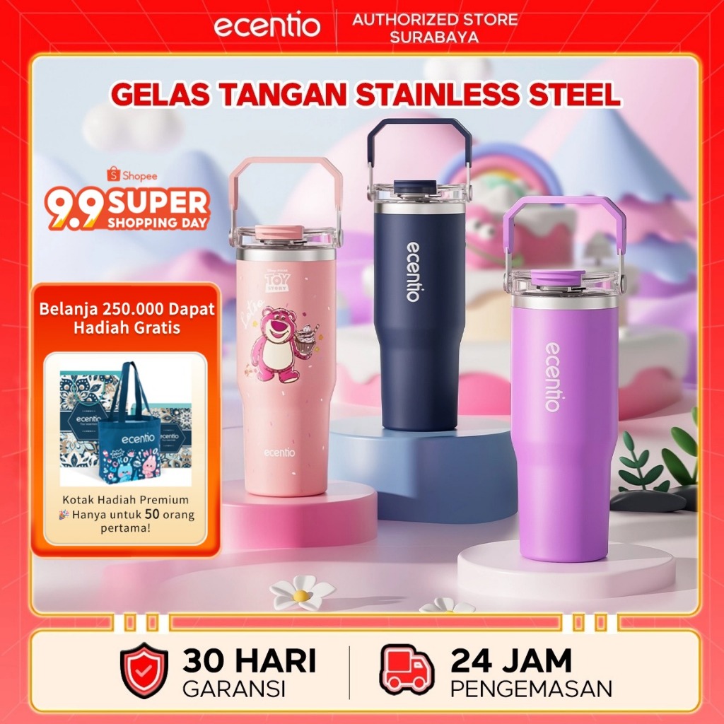 Jual 【ecentio surabaya】ecentio 900ml tumbler premium tahan dingin 24 ...
