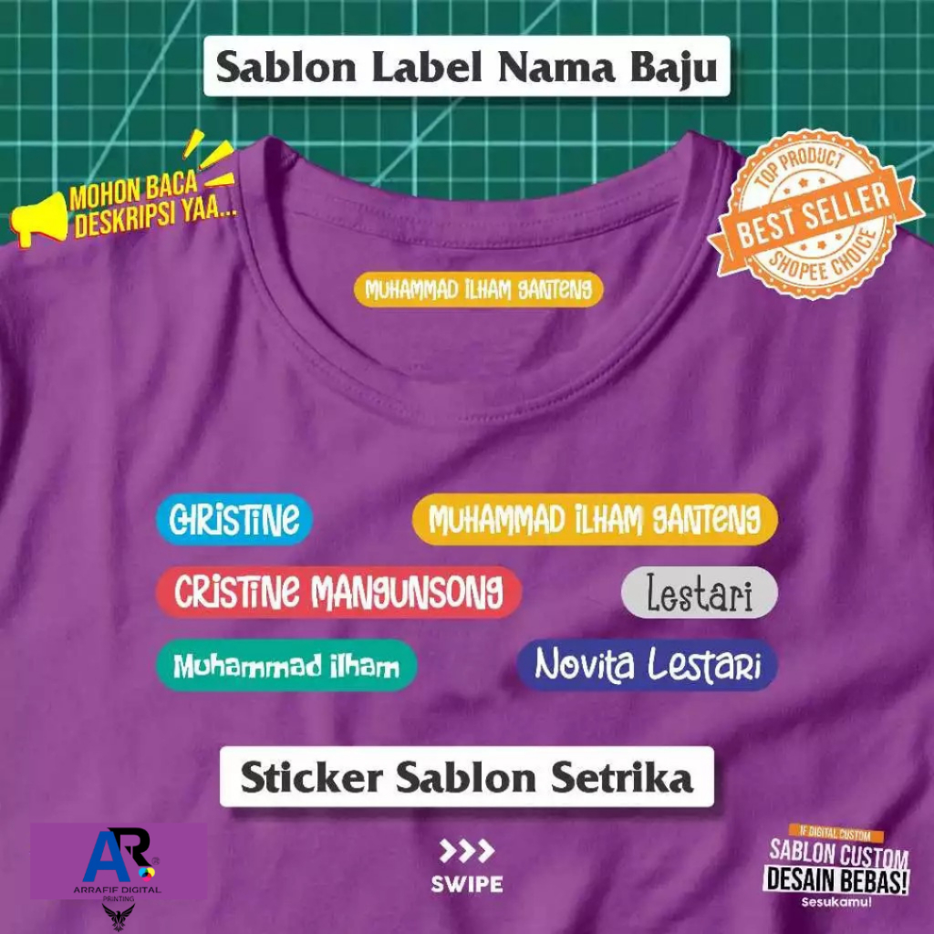 Jual Stiker Kain Label Nama Baju Anak Sekolah Pesantren Asrama Sticker ...