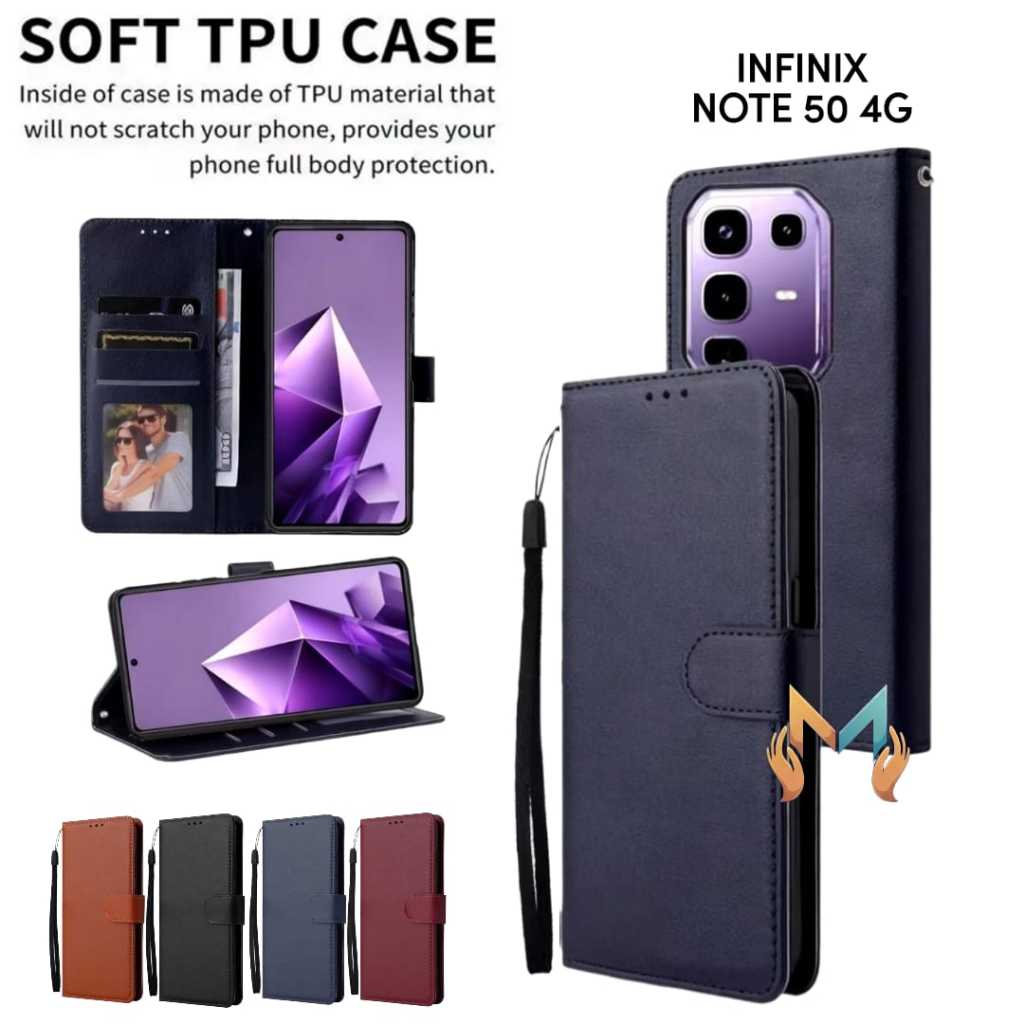 Jual Case INFINIX NOTE 50 4G Flip Casing Dompet Kulit Buka Tutup ...