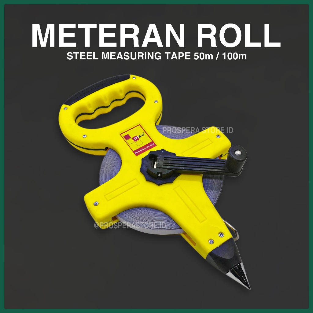 Jual Meteran Roll Plat Baja MAXI 50m / 100m - Pengukur Tancap Tanam 50 ...