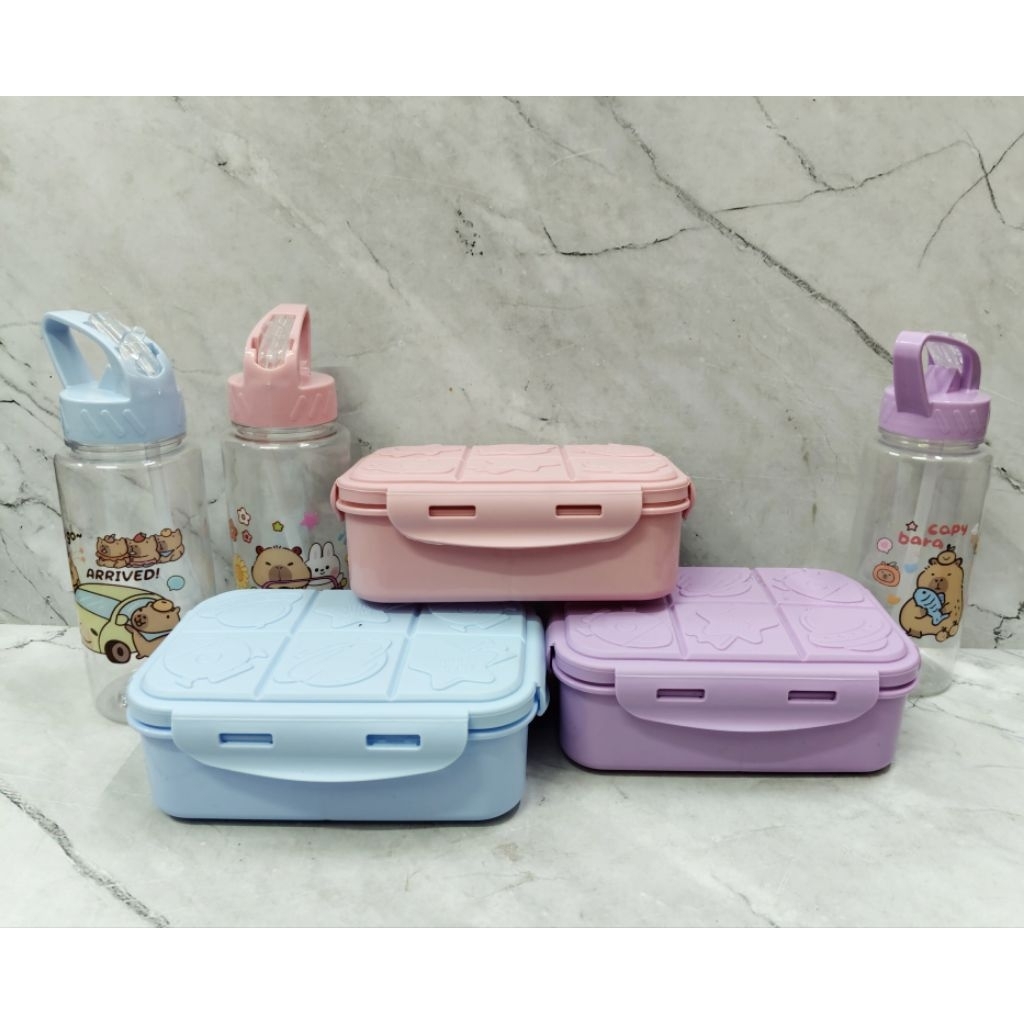 Jual BEKAL MAKAN + BOTOL MINUM SET / LUNCH BOX / KOTAK MAKAN | Shopee ...