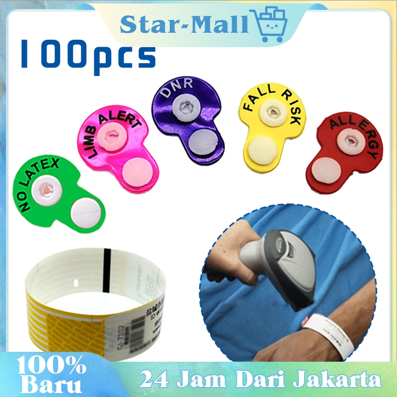 Jual 100Pcs Klip Resiko Jatuh Fall Risk Id Band Snap Kancing Alert ...